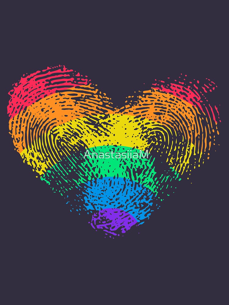 "Conceptual print with fingerprint rainbow heart" Pullover Hoodie for ...