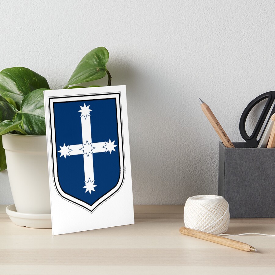 "Australian Eureka flag in the shape of a shield" Art Board Print for ...