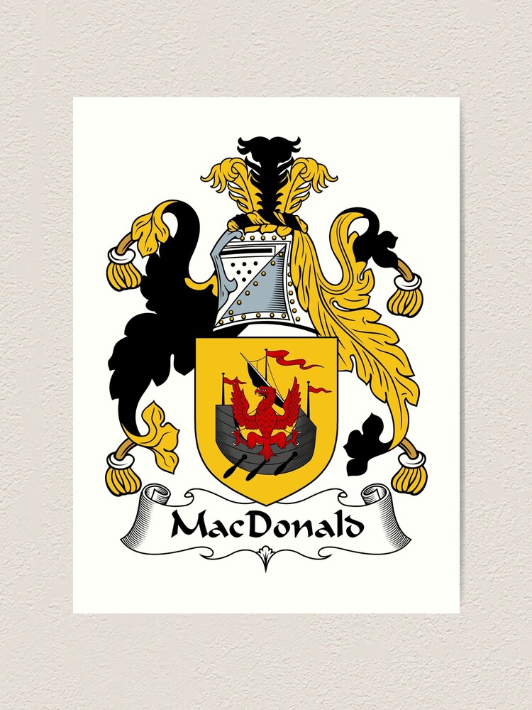 "MacDonald Coat of Arms / MacDonald Family Crest" Art Print for Sale by ...