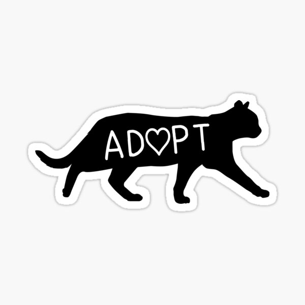 "Adopt Cats" Sticker for Sale by designeclipse | Redbubble