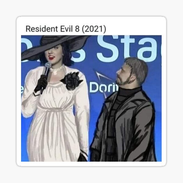 "RE8 - Lady Dimitrescu Tyler1 meme" Sticker by NiceDesigning | Redbubble