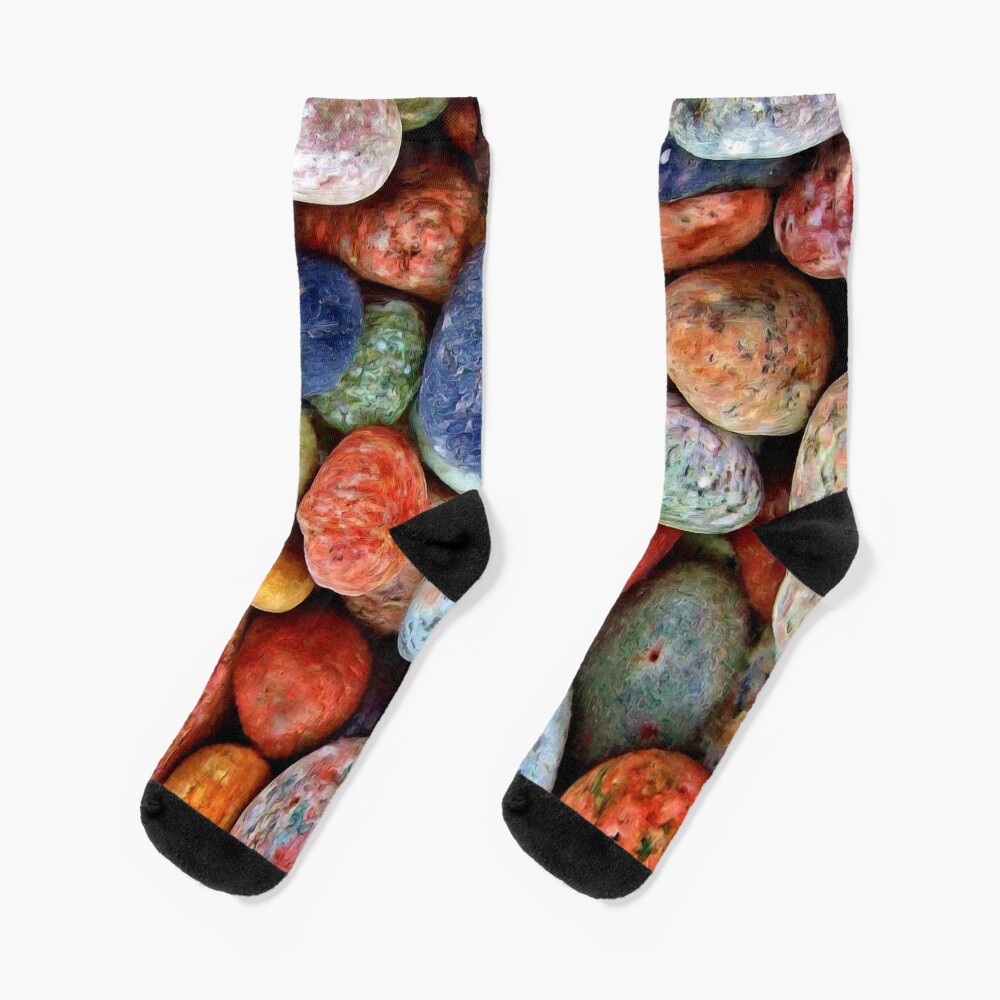 "Sea stones. Beach pebble design." Socks for Sale by Good-days | Redbubble
