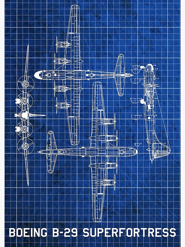 "Boeing B29 Superfortress Blueprint Vintage style" Poster for Sale by ...