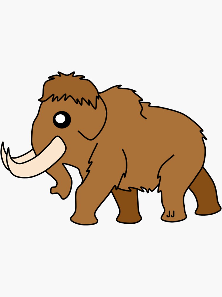 "Cartoon Woolly Mammoth" Sticker for Sale by JJs-digiDesigns | Redbubble