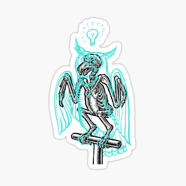 Pegatina «Esqueleto de un búho, con superposición fantasmal» de ...