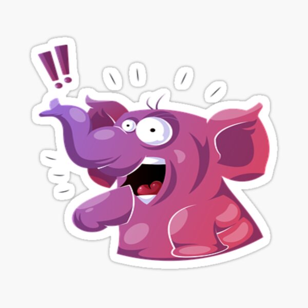 "Pink Elephant" Sticker by YamPeeCee | Redbubble