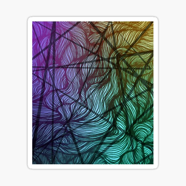 "Lines abstract turquoise purple black" Sticker by SusanneMLutz | Redbubble