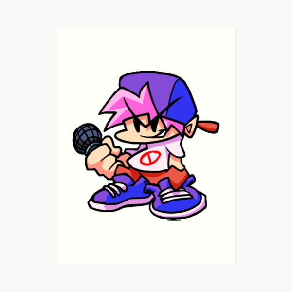 "Friday Night Funkin Boyfriend B side" Art Print by RedMerce | Redbubble