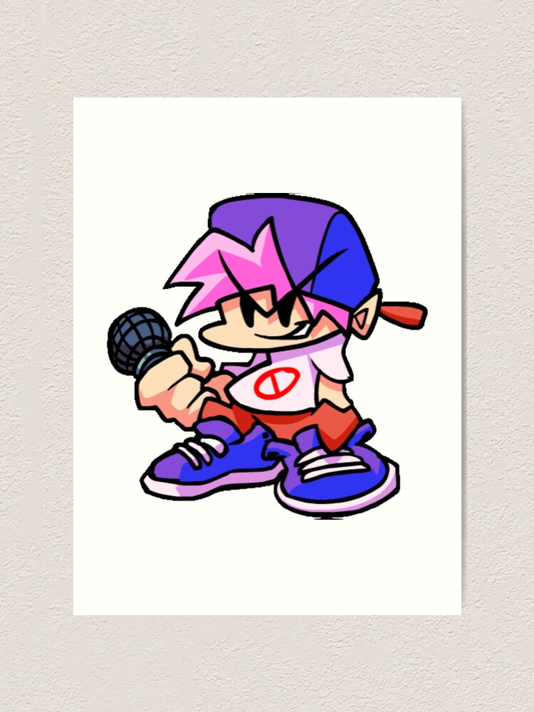 "Friday Night Funkin Boyfriend B side" Art Print by RedMerce | Redbubble