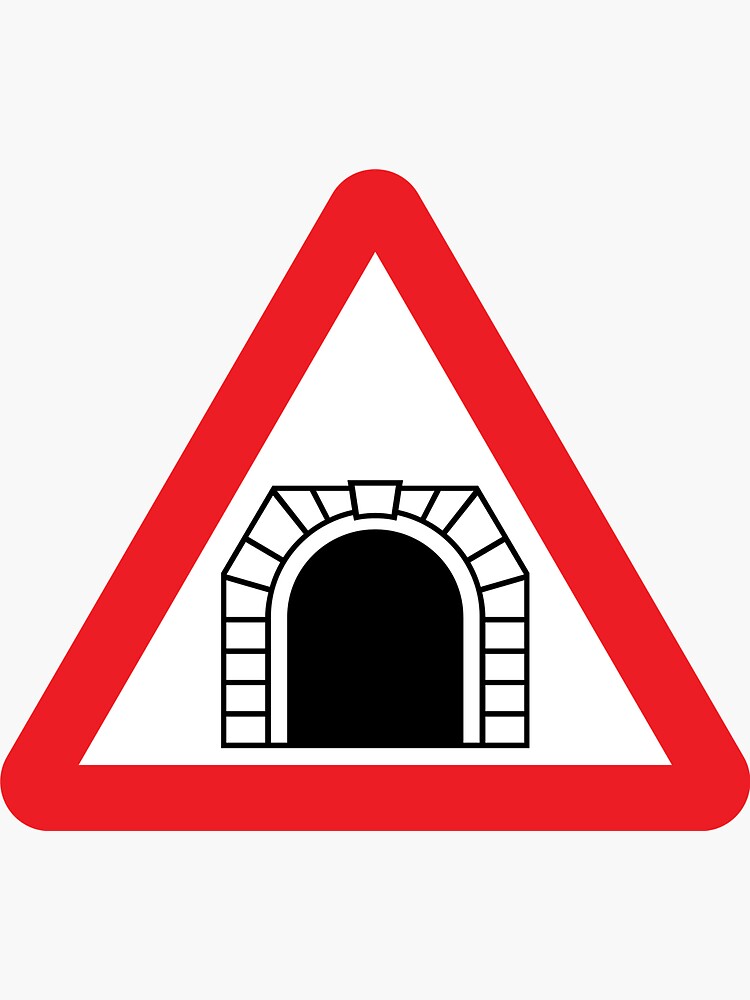 "UK traffic sign: Tunnel ahead (TSRGDNO 529.1)" Sticker for Sale by ...