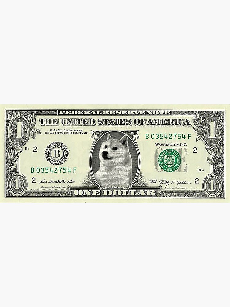 "Dogecoin 1$ " Sticker for Sale by BandEllington | Redbubble