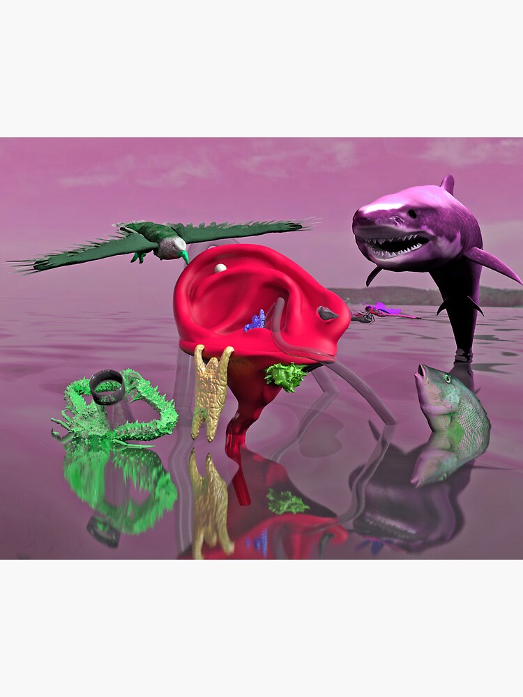 "3D Ocean Gang" Sticker by Aprigoat | Redbubble