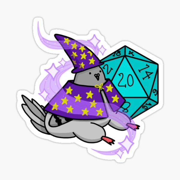 "Wizard sitting pigeon" Sticker by PigeonLouis | Redbubble
