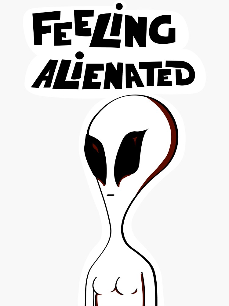"FEELING ALIENATED lineart design" Sticker for Sale by lix-vaporum ...