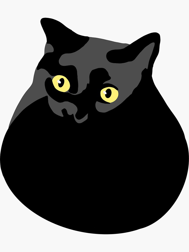 "Black Cat Blob" Sticker by Spellhammer | Redbubble
