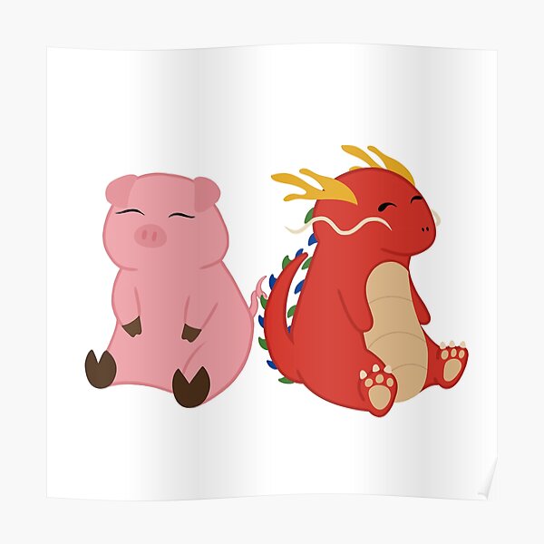 "Pig and Dragon" Poster for Sale by jacquiechoo | Redbubble