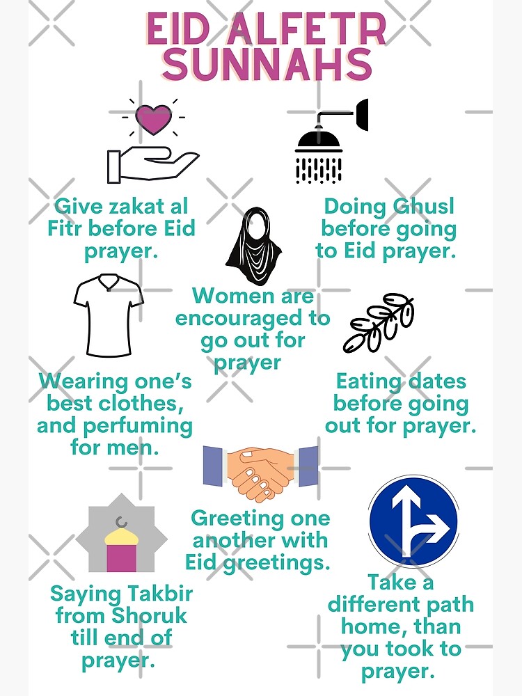 "Eid Al Fitr sunnahs" Poster for Sale by Yousran | Redbubble
