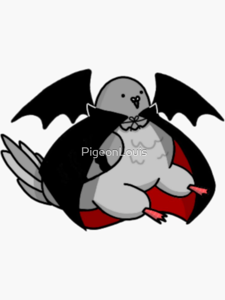 "Vampire sitting pigeon" Sticker for Sale by PigeonLouis | Redbubble