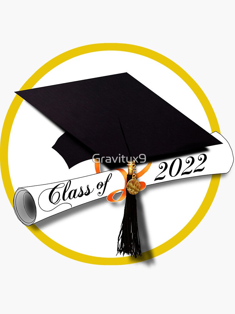 "Class of 2022 Grad Cap and Diploma" Sticker for Sale by Gravityx9 ...