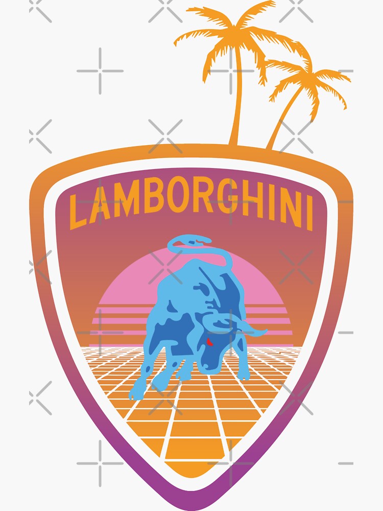 "Retrowave Lambo" Sticker for Sale by AtlasDex | Redbubble
