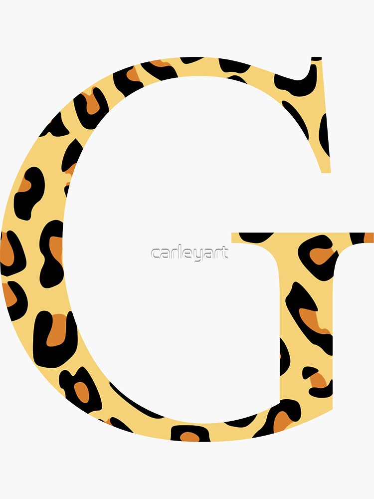 "Leopard Print "G"" Sticker by carleyart | Redbubble