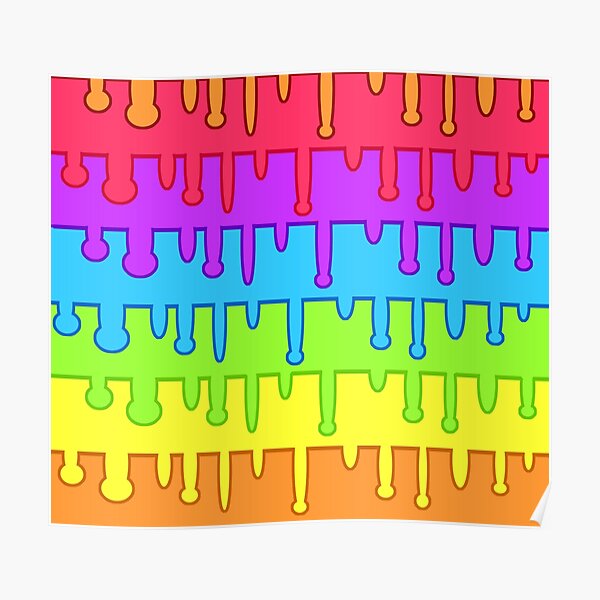 "Cartoon Rainbow Drip" Poster by Sixthsun | Redbubble