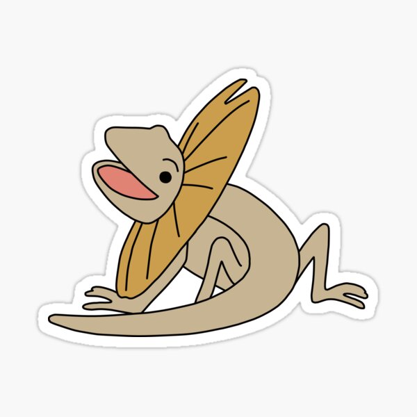 "Frilled Neck Lizard" Sticker for Sale by line-on-line | Redbubble