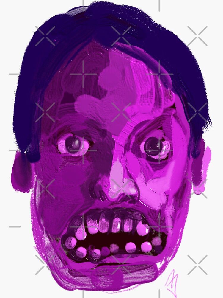 "Purple Face" Sticker by melvtec | Redbubble