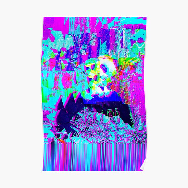 "Cute Panda Bear Glitch Art" Poster by glitchhub | Redbubble