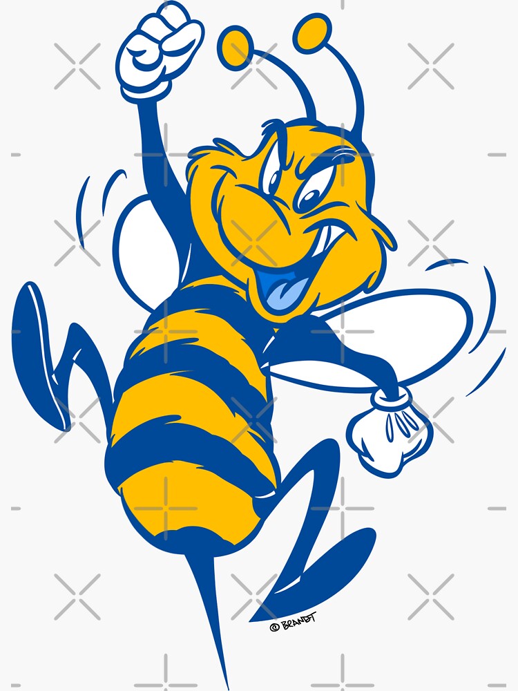 "Bee Color Retro 40s Classic Cartoon Style" Sticker for Sale by ...