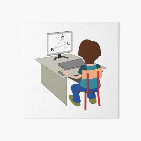 "Boy using computer vector drawing" Art Board Print for Sale by ...