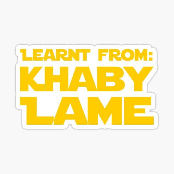 "Learnt from Khabi Lame" Sticker by VintagePrada | Redbubble