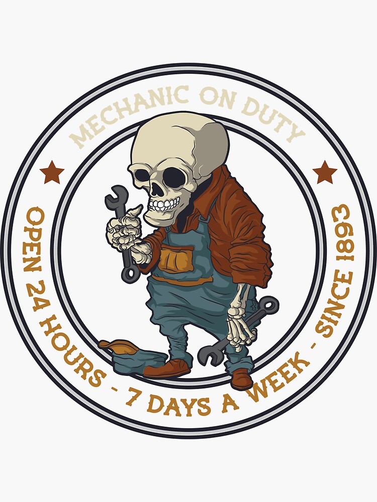 "Mechanic on duty Zombie fix car Repair" Sticker for Sale by FalkDania ...
