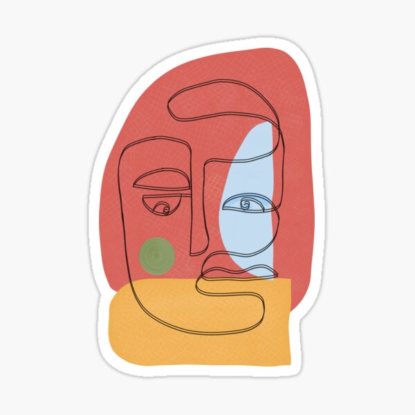 "Abstract Face" Sticker by Destanii | Redbubble