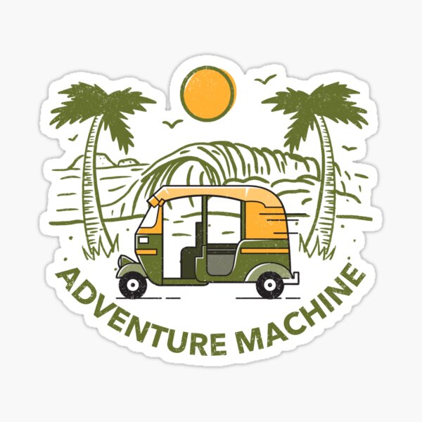 "Tuk tuk design. adventure machine." Sticker for Sale by NobelFashion ...