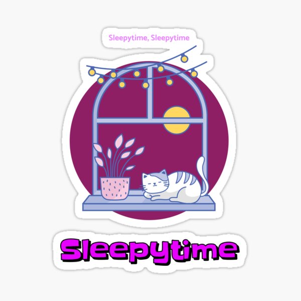 "Sleepytime I'm a lazy CAT" Sticker for Sale by Jimmy-Asawa | Redbubble