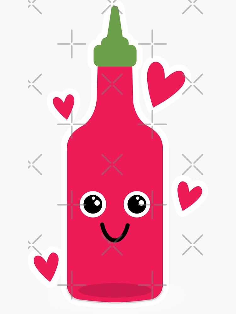 "Cute Kawaii Happy Hot Sauce Bottle" Sticker for Sale by Kawaii ...