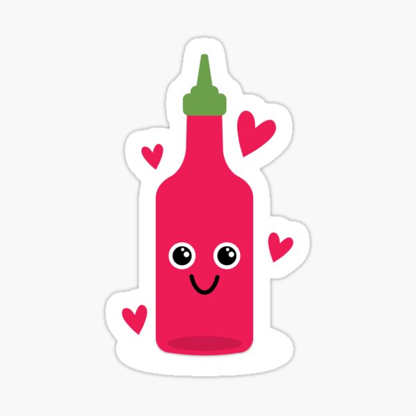 "Cute Kawaii Happy Hot Sauce Bottle" Sticker for Sale by Kawaii ...