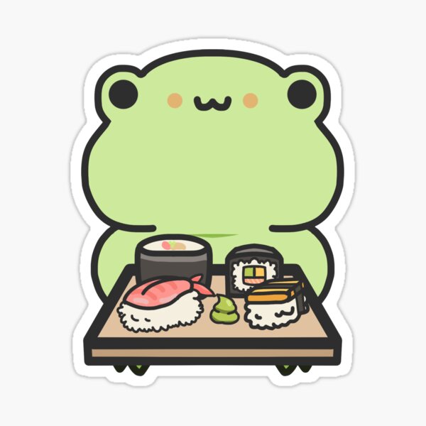 "Cute Sushi Frog Cozy Handdrawn" Sticker for Sale by patrick10reyes ...