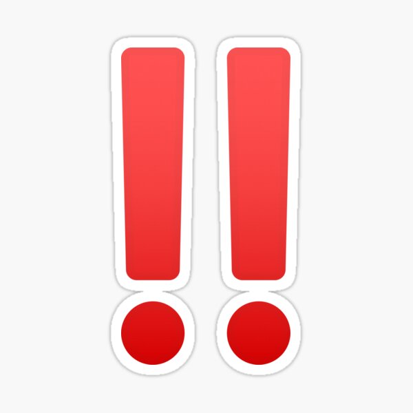  Red Double Exclamation Mark Gift Sticker For Sale By MKMemo1111 