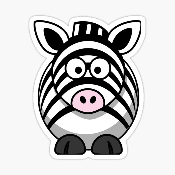 "zebra pig" Sticker by bettymckie | Redbubble