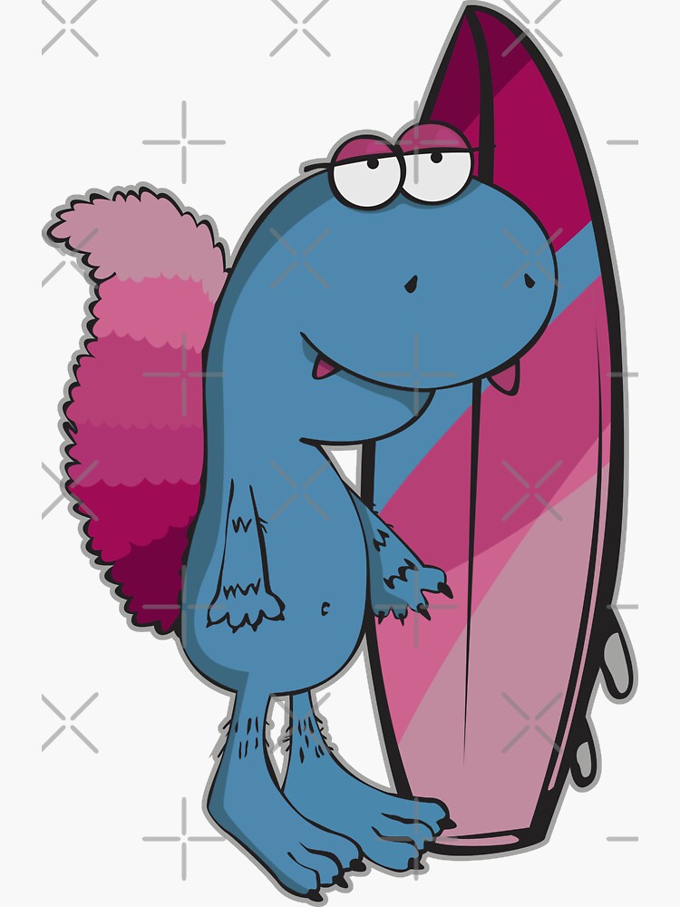 "Surfing Monster Sticker" Sticker for Sale by rampad1 | Redbubble
