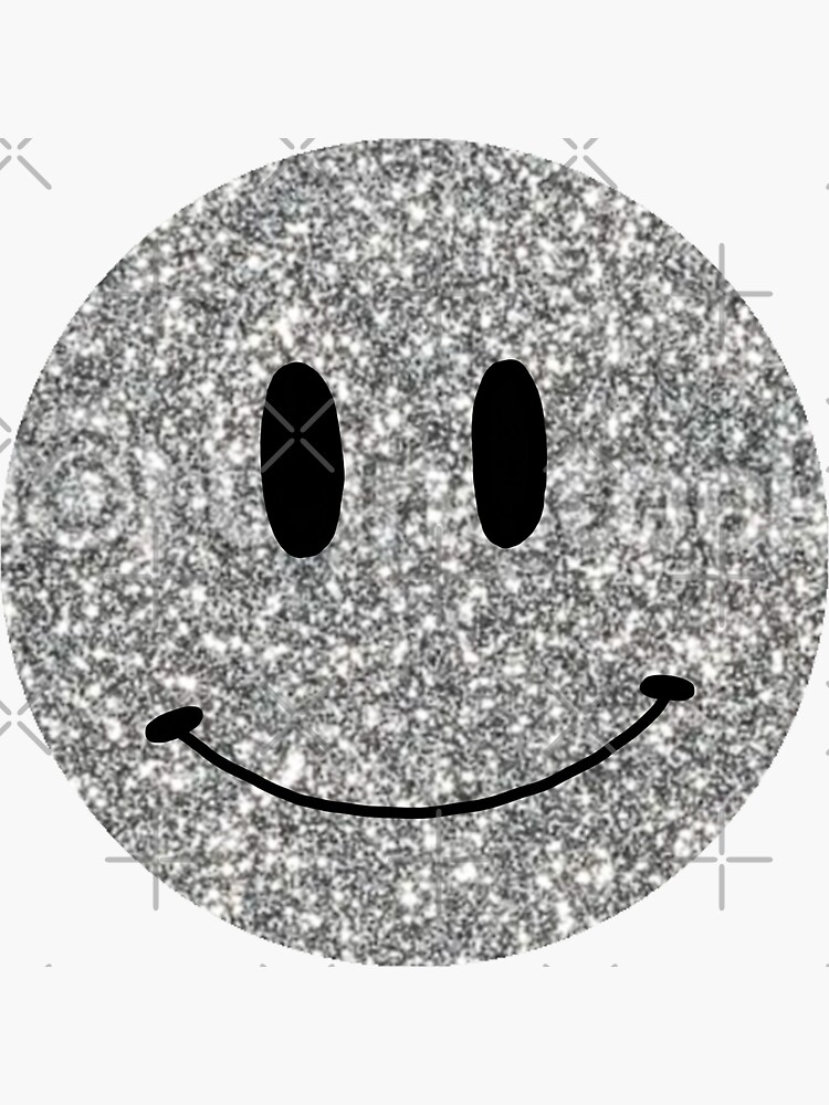 "glitter smiley face" Sticker for Sale by beachyyydesign | Redbubble
