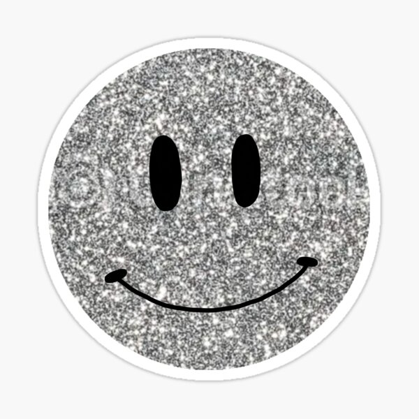 "glitter smiley face" Sticker for Sale by beachyyydesign | Redbubble