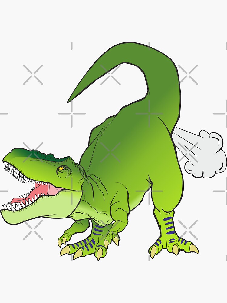 "FUNNY FARTING DINOSAUR" Sticker for Sale by spotonTshirts | Redbubble