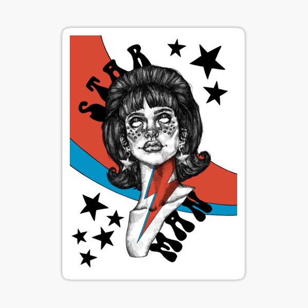 "Starman (David Bowie Inspired)" Sticker by georgiehingsart | Redbubble