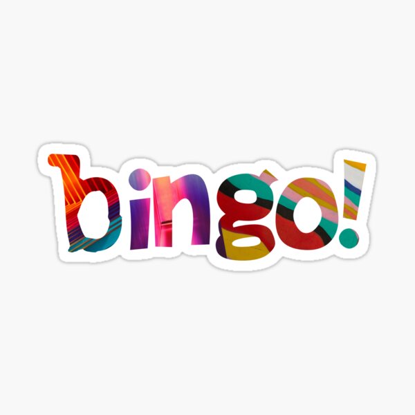 "bingo!" Sticker by itskasbi | Redbubble