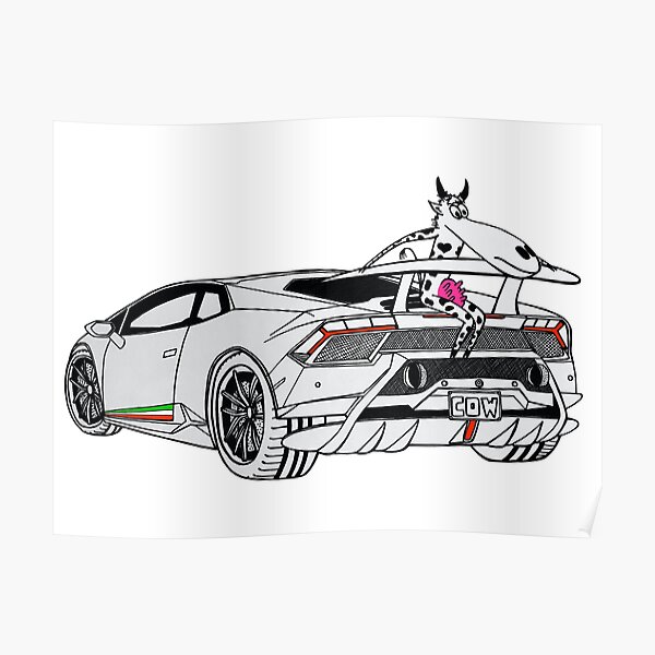 "Lamborghini Cow" Poster for Sale by Kristo1 | Redbubble