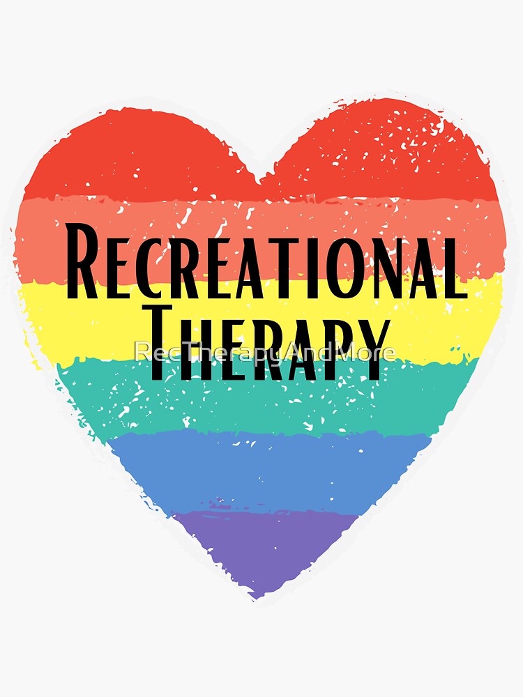 "Recreational Therapy Rainbow Heart" Sticker for Sale by ConfessionsOfRT | Redbubble