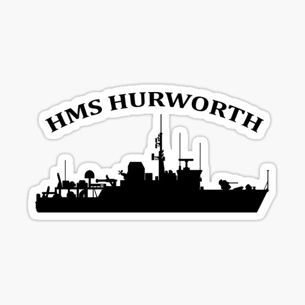 "HMS HURWORTH" Sticker by Jackdustys | Redbubble